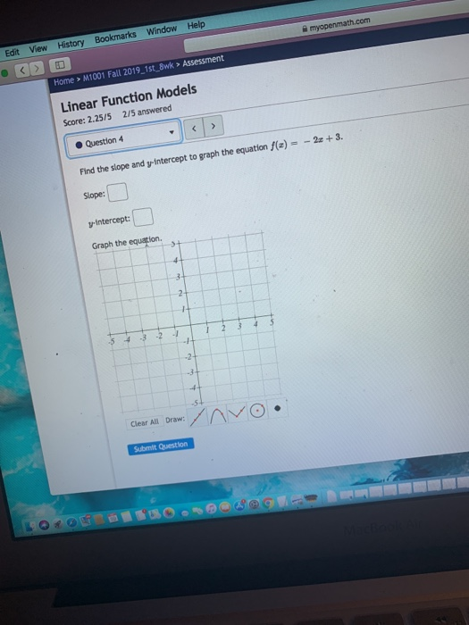 Solved Help myopenmath.com History Bookmarks Window Edit | Chegg.com