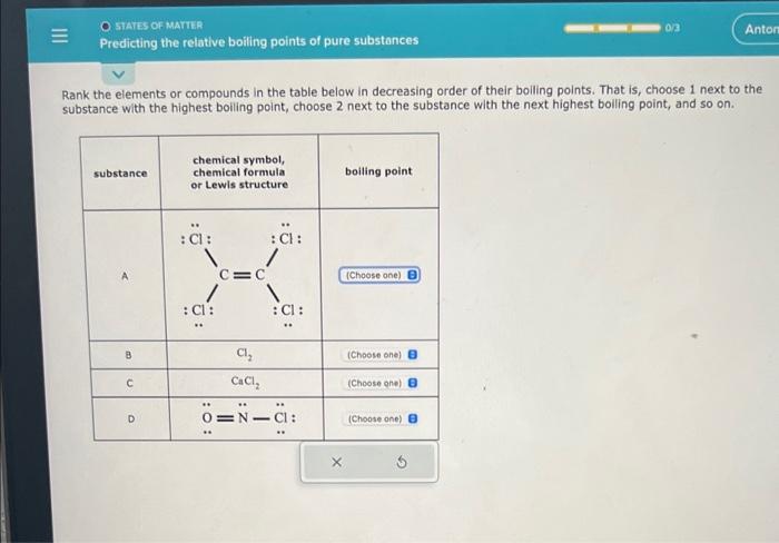 Solved Use the observation in the first Rank the elements | Chegg.com
