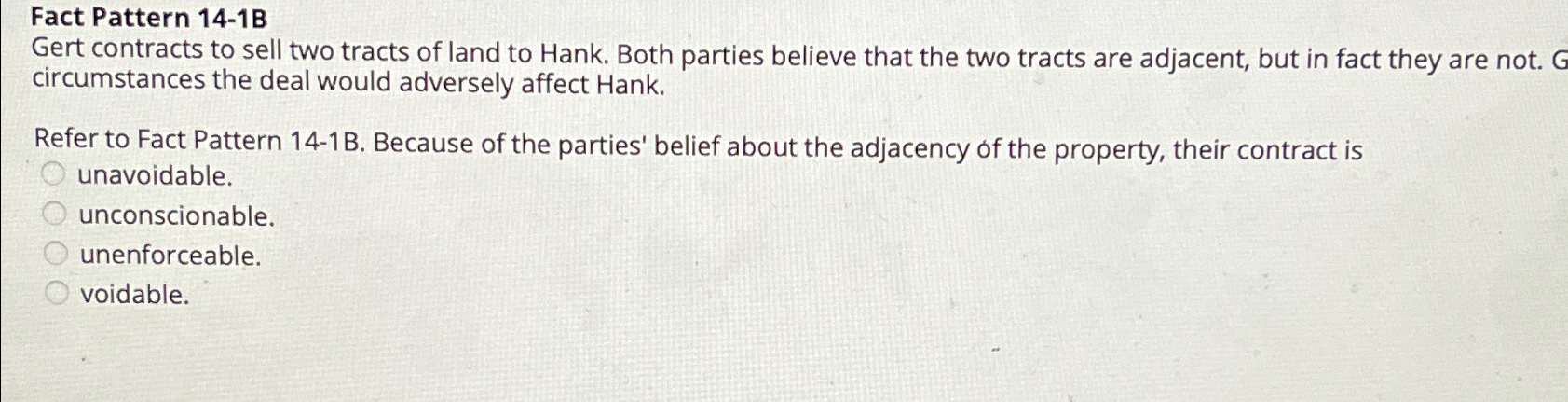 Solved Fact Pattern 14-1BGert contracts to sell two tracts | Chegg.com