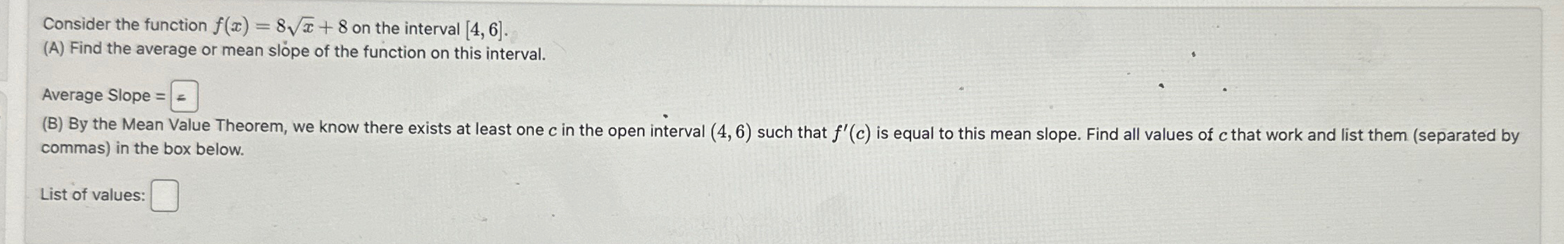 Solved Consider the function f(x)=8x2+8 ﻿on the interval | Chegg.com