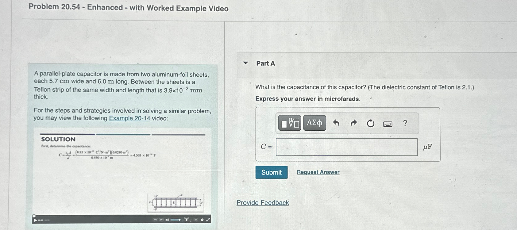 Solved Problem 20.54 - ﻿Enhanced - ﻿with Worked Example | Chegg.com