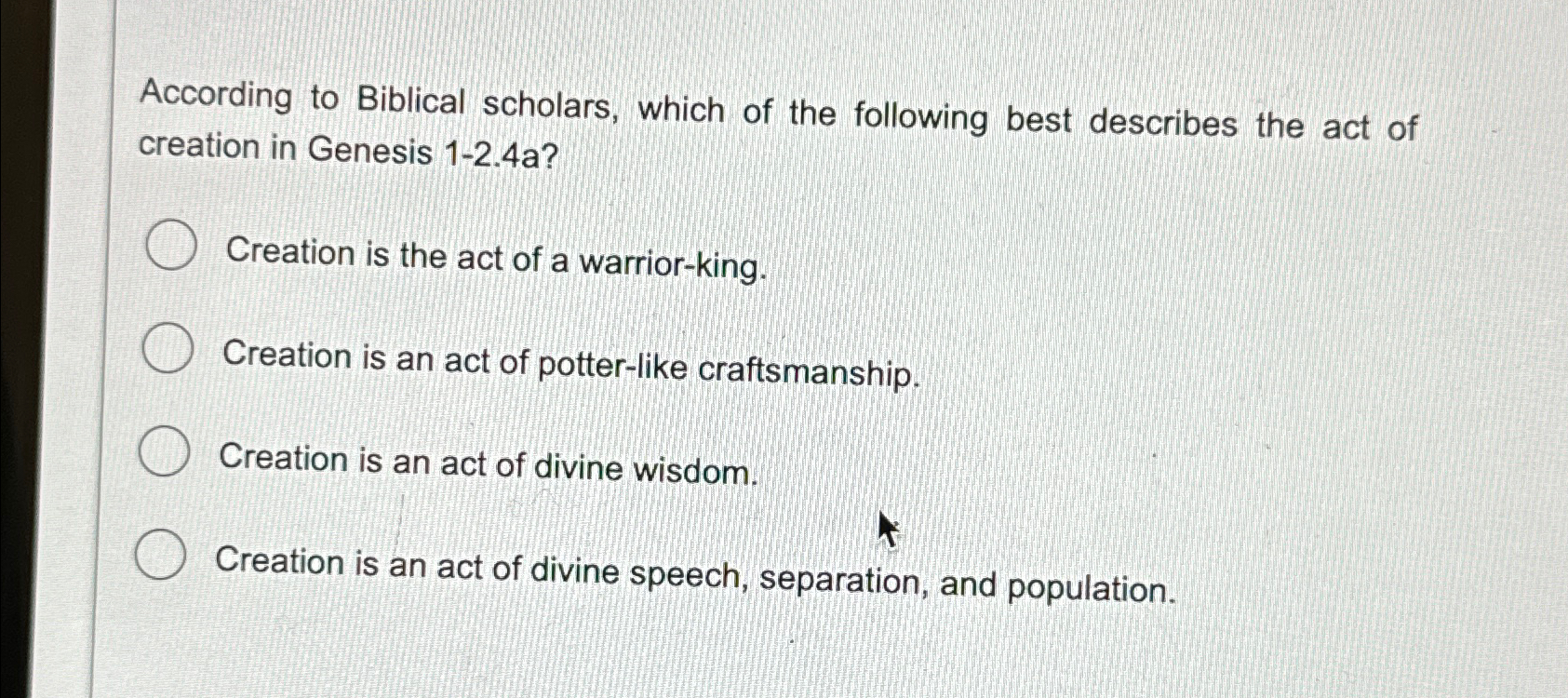 Solved According to Biblical scholars, which of the | Chegg.com