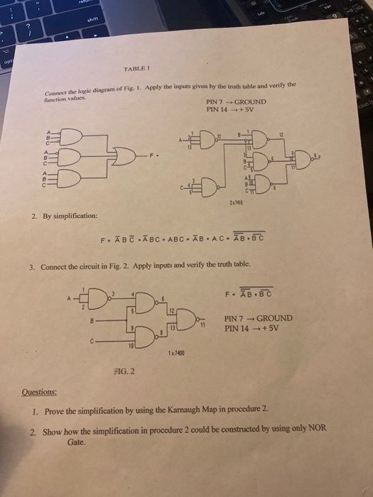 Solved ? opt TABLET Connect the logic dingiram of Fig. 1. | Chegg.com