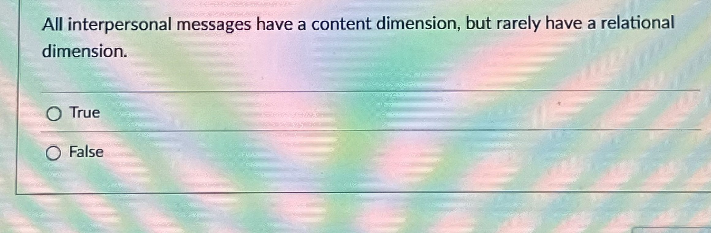Solved All interpersonal messages have a content dimension, | Chegg.com
