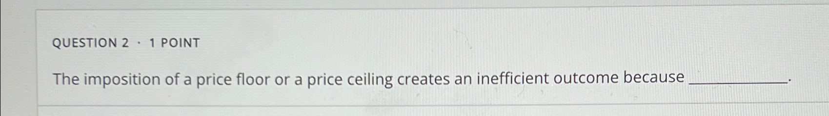 Solved The imposition of a price floor or a price ceiling | Chegg.com
