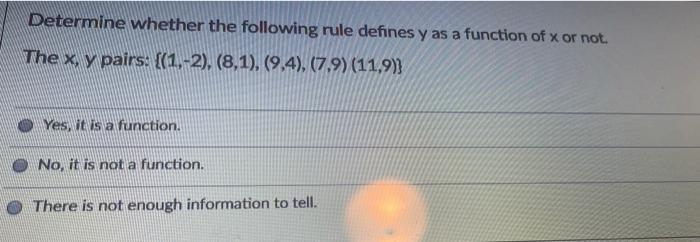 Solved Determine whether the following rule defines y as a | Chegg.com