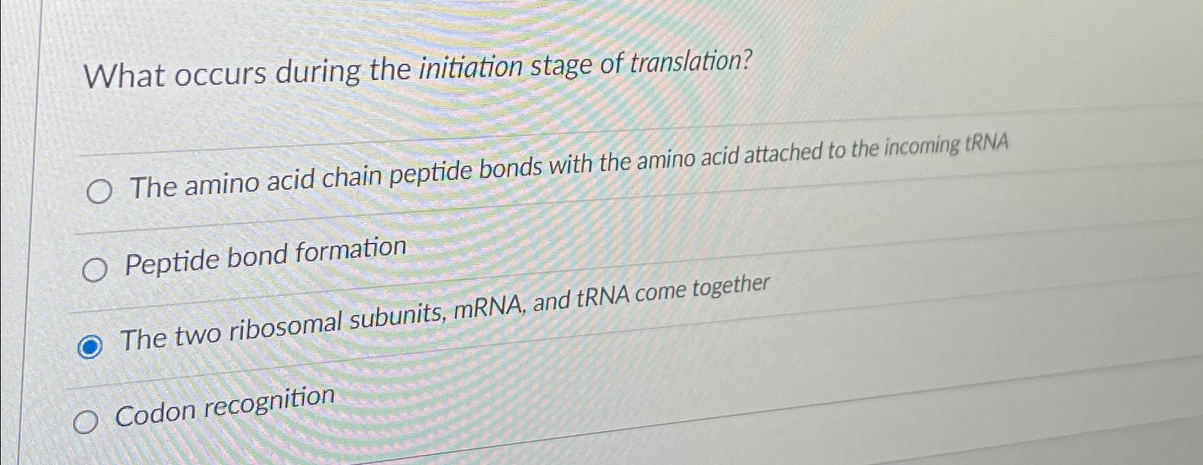 Solved What occurs during the initiation stage of | Chegg.com