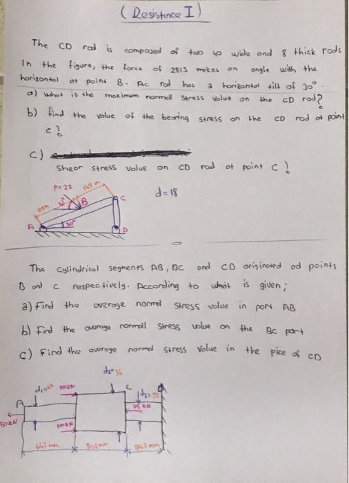 Solved (Resistance I The CD rod is composed of two to wide | Chegg.com