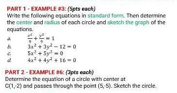 Solved PART 1 - ECAMPLE \#3: (5pts each) Write the following | Chegg.com