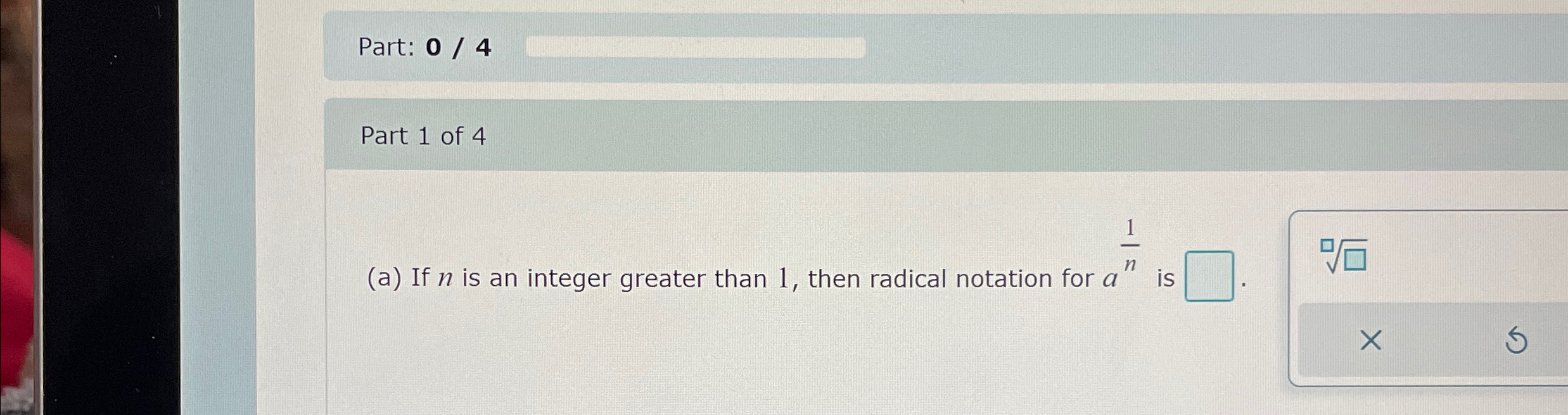 Solved Part: 0 / 4Part 1 ﻿of 4(a) ﻿If n ﻿is an integer | Chegg.com
