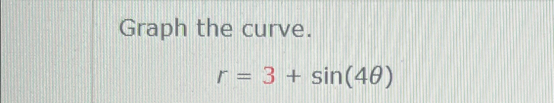 Solved Graph the curve.r=3+sin(4θ) | Chegg.com