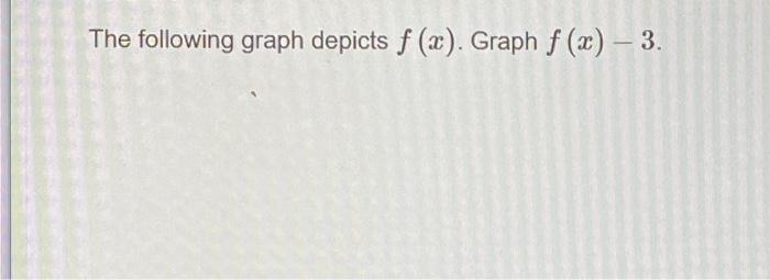 Solved The following graph depicts f (2). Graph f (x) - 3. | Chegg.com