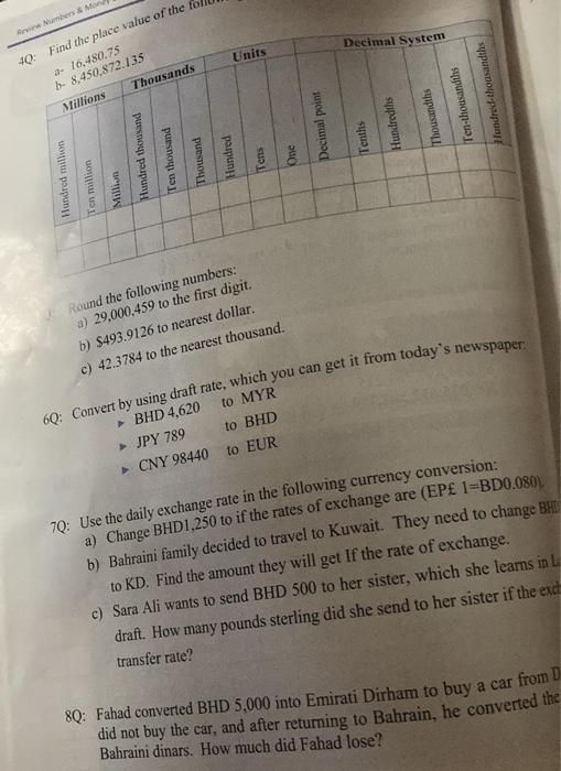 Solved 10. Write the word name for these numbers: a) 4830 b) | Chegg.com