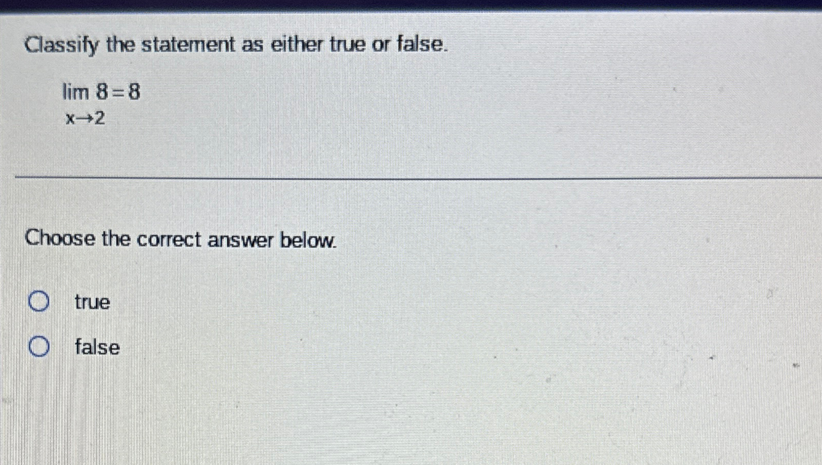 Solved Classify the statement as either true or | Chegg.com