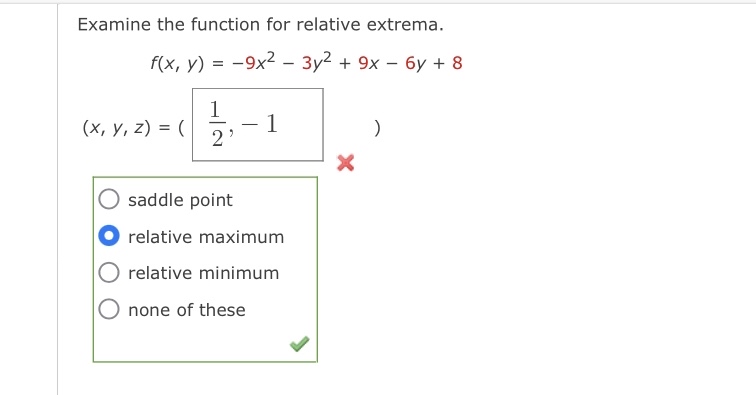 Solved Examine the function for relative | Chegg.com