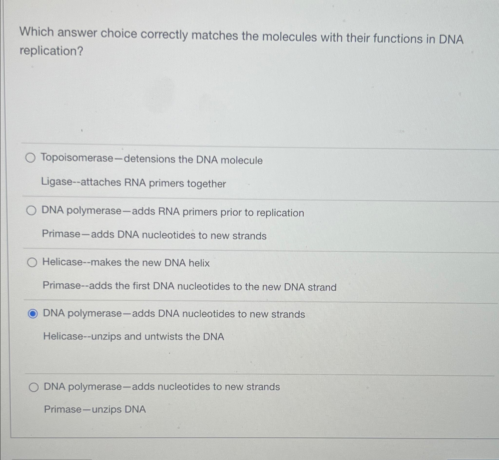 Solved Which answer choice correctly matches the molecules | Chegg.com