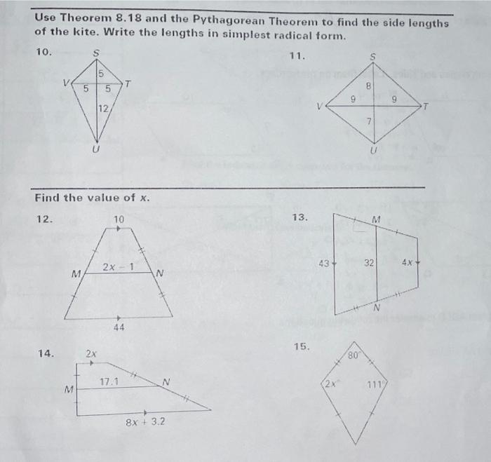 Solved Use Theorem 8.18 and the Pythagorean Theorem to find | Chegg.com