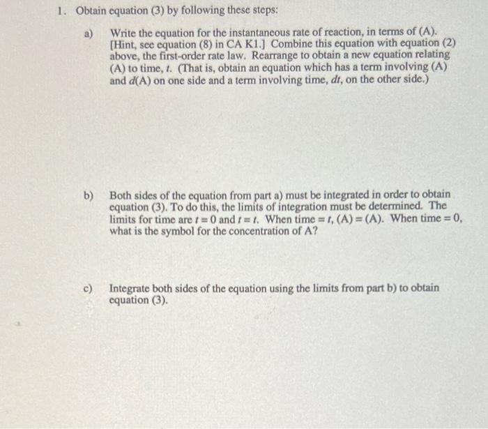 Solved Consider a balanced chemical equation of the form: A | Chegg.com