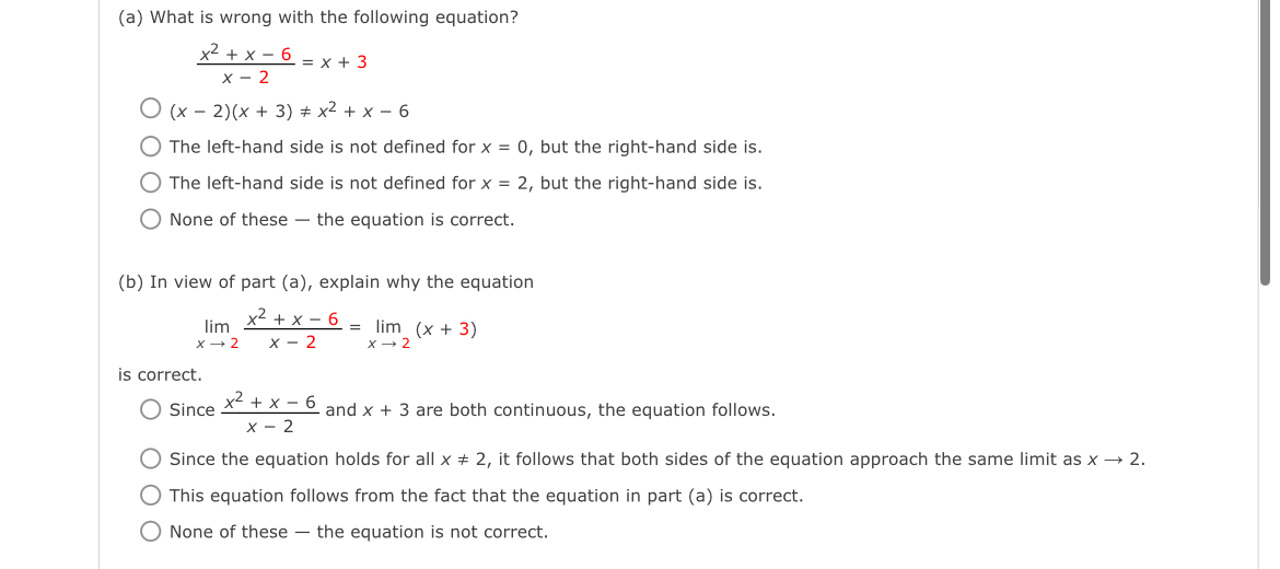 Solved (a) ﻿What is wrong with the following | Chegg.com