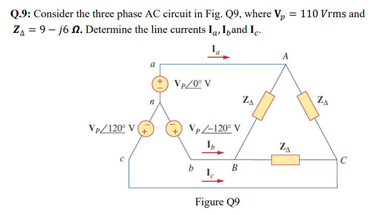 Solved Consider the three phase AC circuit in Fi where | Chegg.com