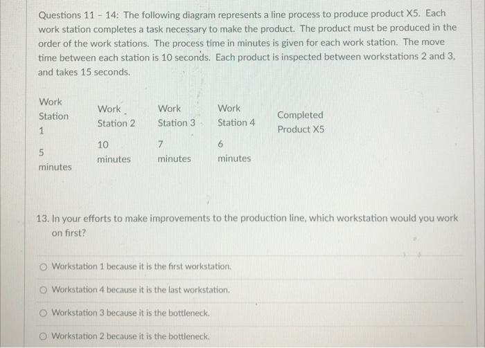 Solved Questions 11 - 14: The following diagram represents a | Chegg.com