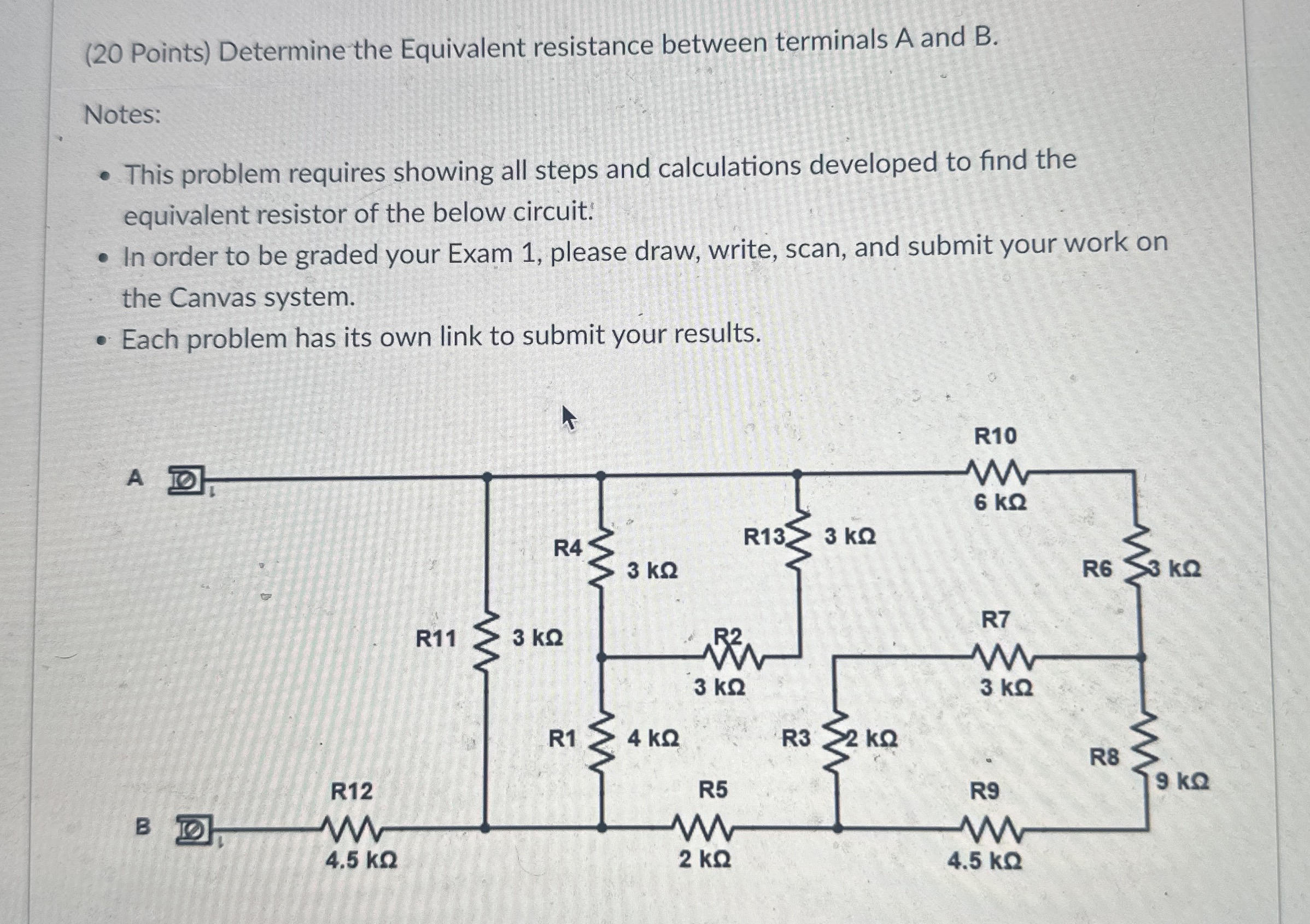 Solved (20 ﻿Points) ﻿Determine the Equivalent resistance | Chegg.com