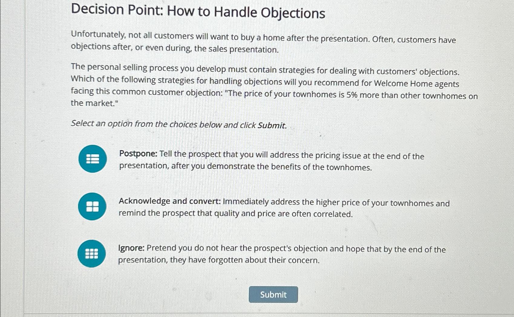 Solved Decision Point: How to Handle | Chegg.com
