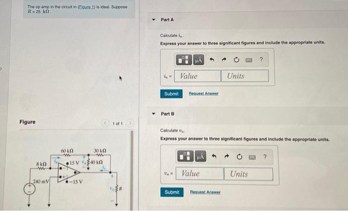 Solved Tho op amp in the circuit in (Figure 1) is ideal. | Chegg.com