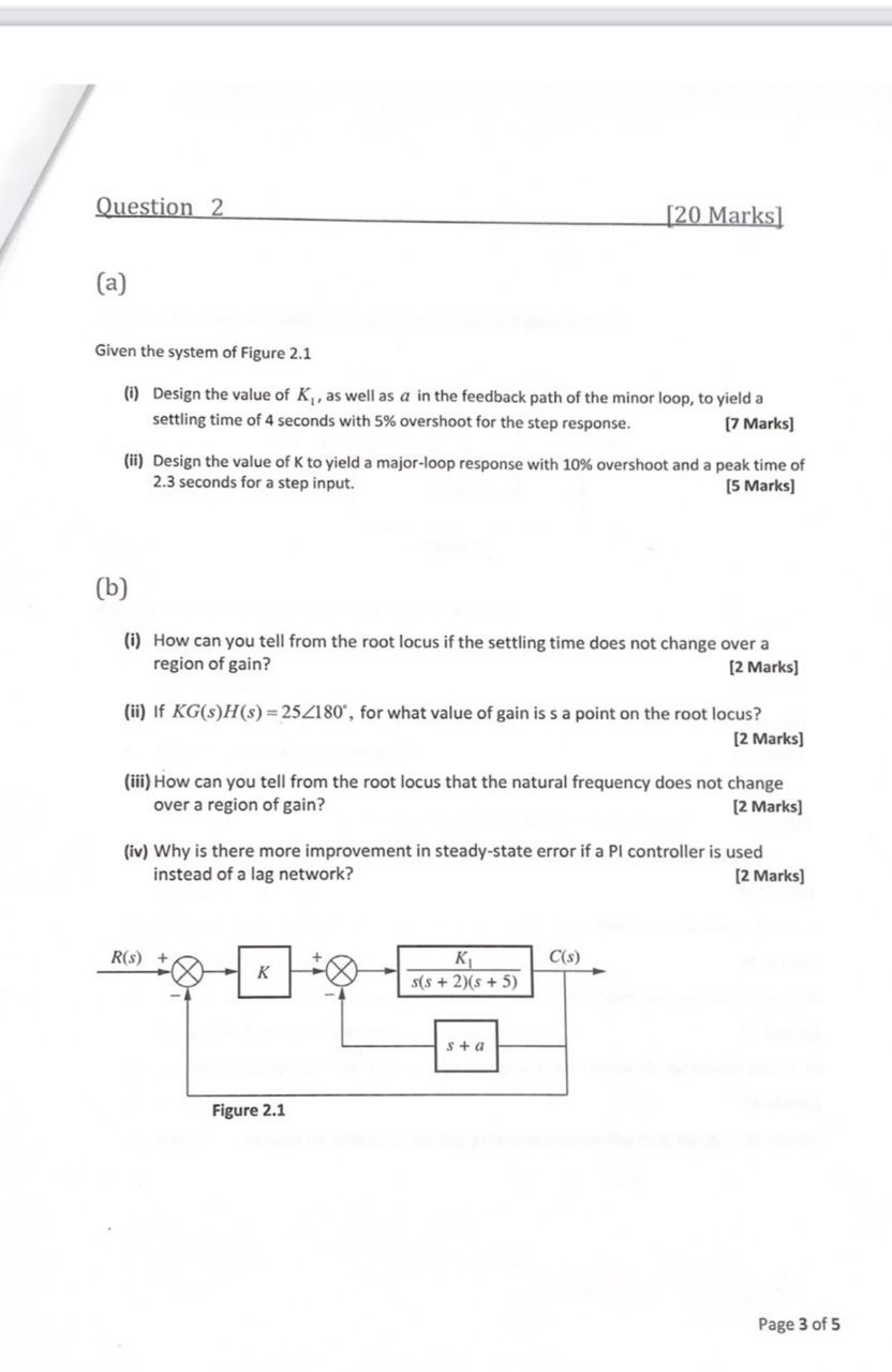 Solved Question 2[20 ﻿Marks](a)Given the system of Figure | Chegg.com