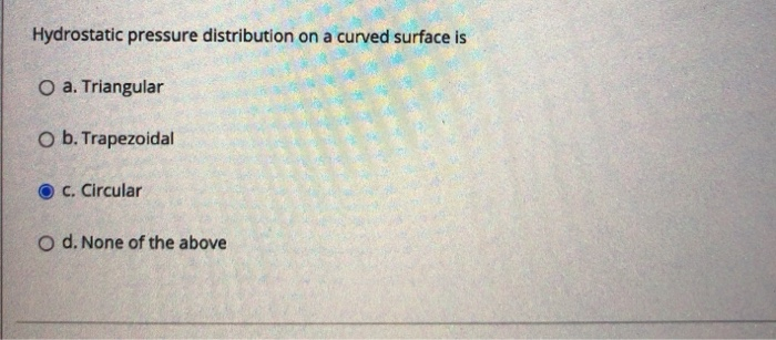 Solved Hydrostatic pressure distribution on a curved surface | Chegg.com