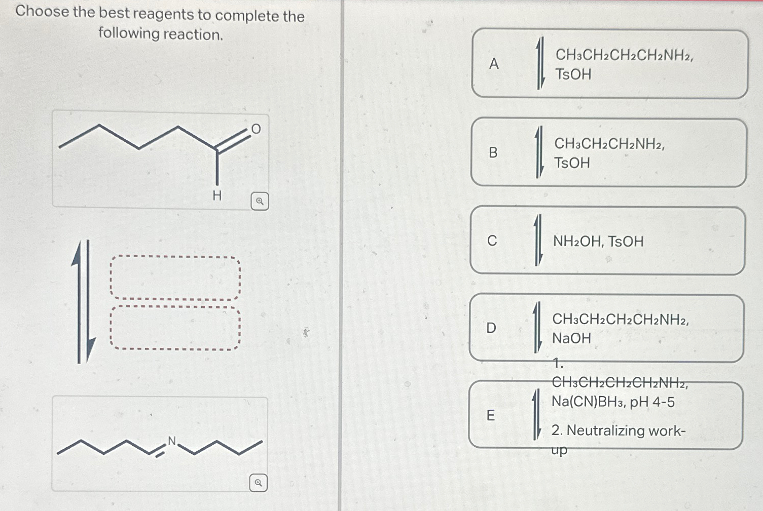 Choose the best reagents to complete the following | Chegg.com