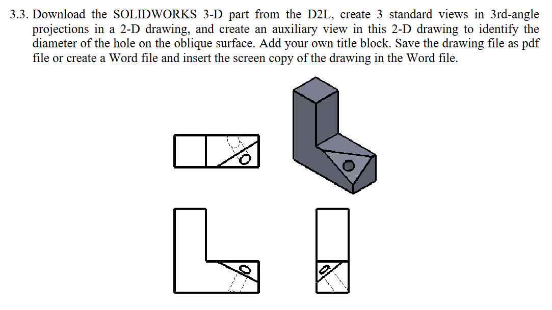 Solved send to expert 3.3. ﻿Download the SOLIDWORKS 3-D part | Chegg.com