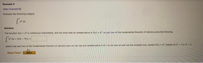 Solved Video Example 4 Evaluate the following inteoral | Chegg.com