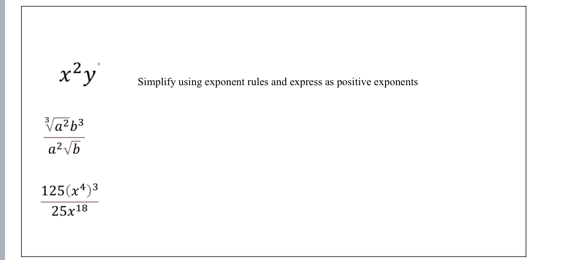 Solved x2y', ﻿Simplify using exponent rules and express as | Chegg.com