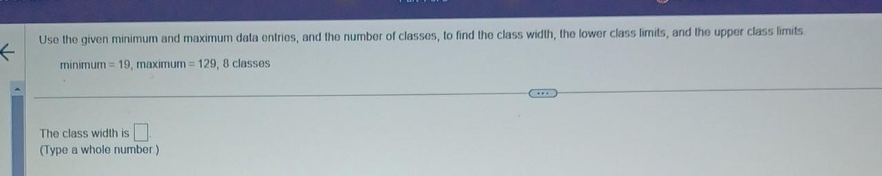 Solved Use the given minimum and maximum data entrios, and | Chegg.com
