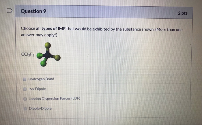 Solved Choose all types of IMF that would be exhibited by | Chegg.com
