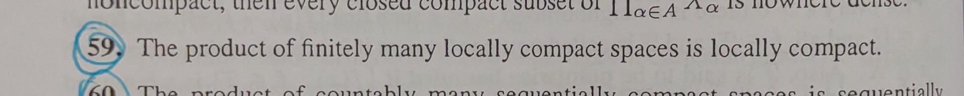 Solved 59. The product of finitely many locally compact | Chegg.com