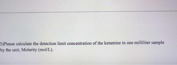 Solved Please calculate the detection limit concentration of | Chegg.com
