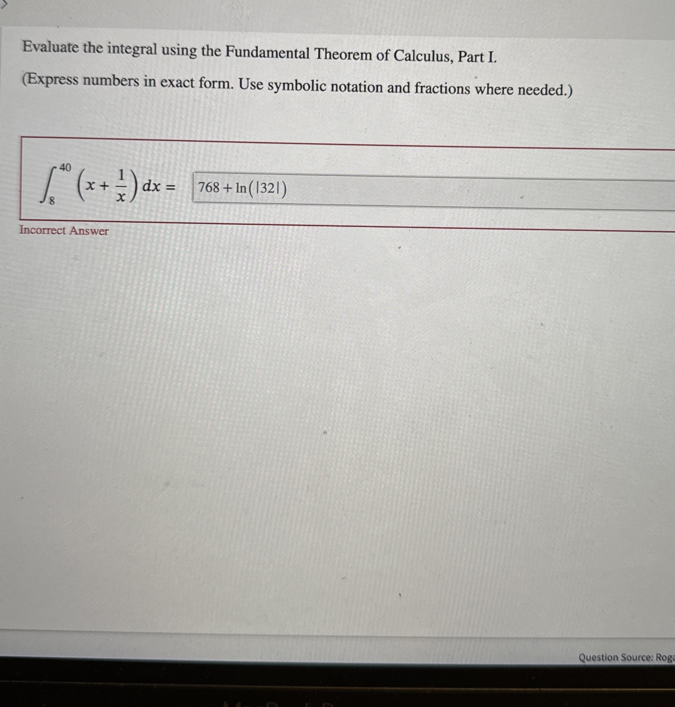 Solved Evaluate the integral using the Fundamental Theorem | Chegg.com