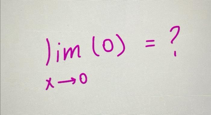 Solved lim (0) = ? x →0 | Chegg.com