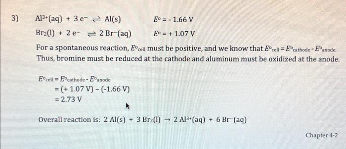 Solved why wouldnt the sign E naught of Al(s) --> Al3+ + 3e- | Chegg.com