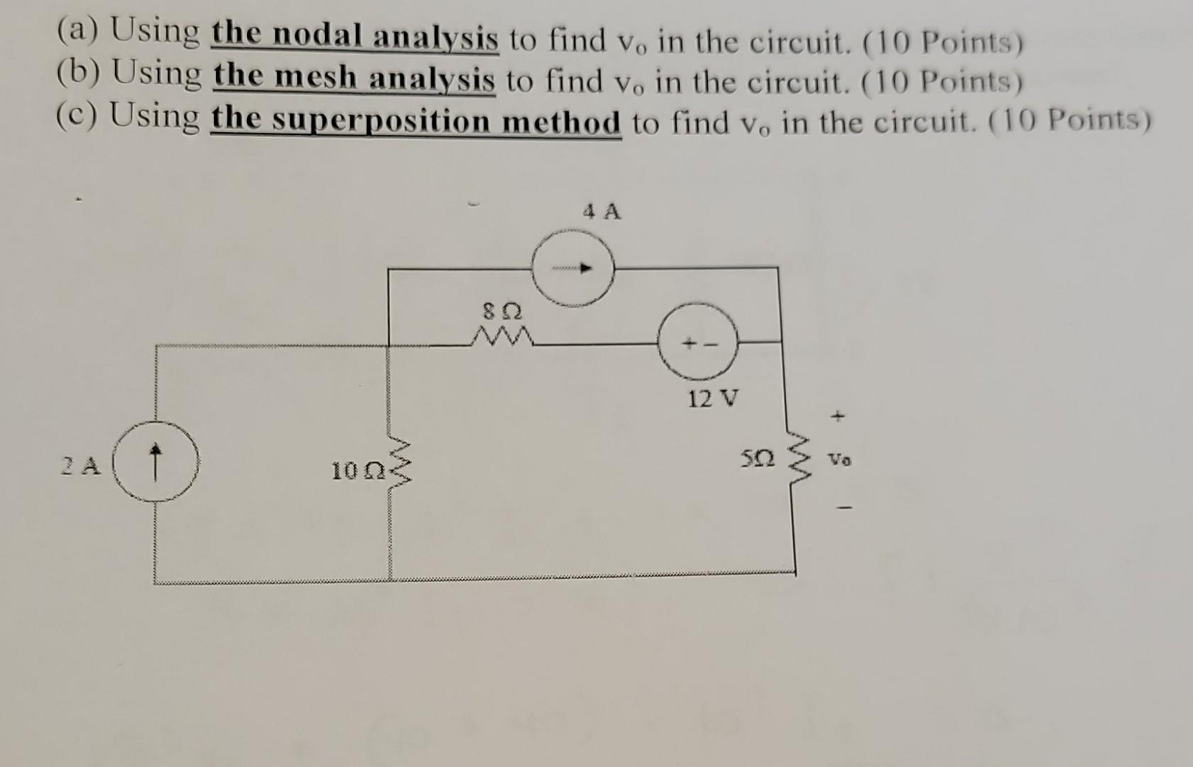 Solved (a) Using the nodal analysis to find v0 in the | Chegg.com