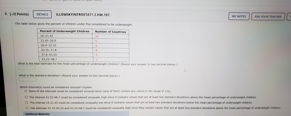 Solved 1. (-12 Points] DETAILS ILLOWSKYINTROSTAT1 2.HW.092. | Chegg.com