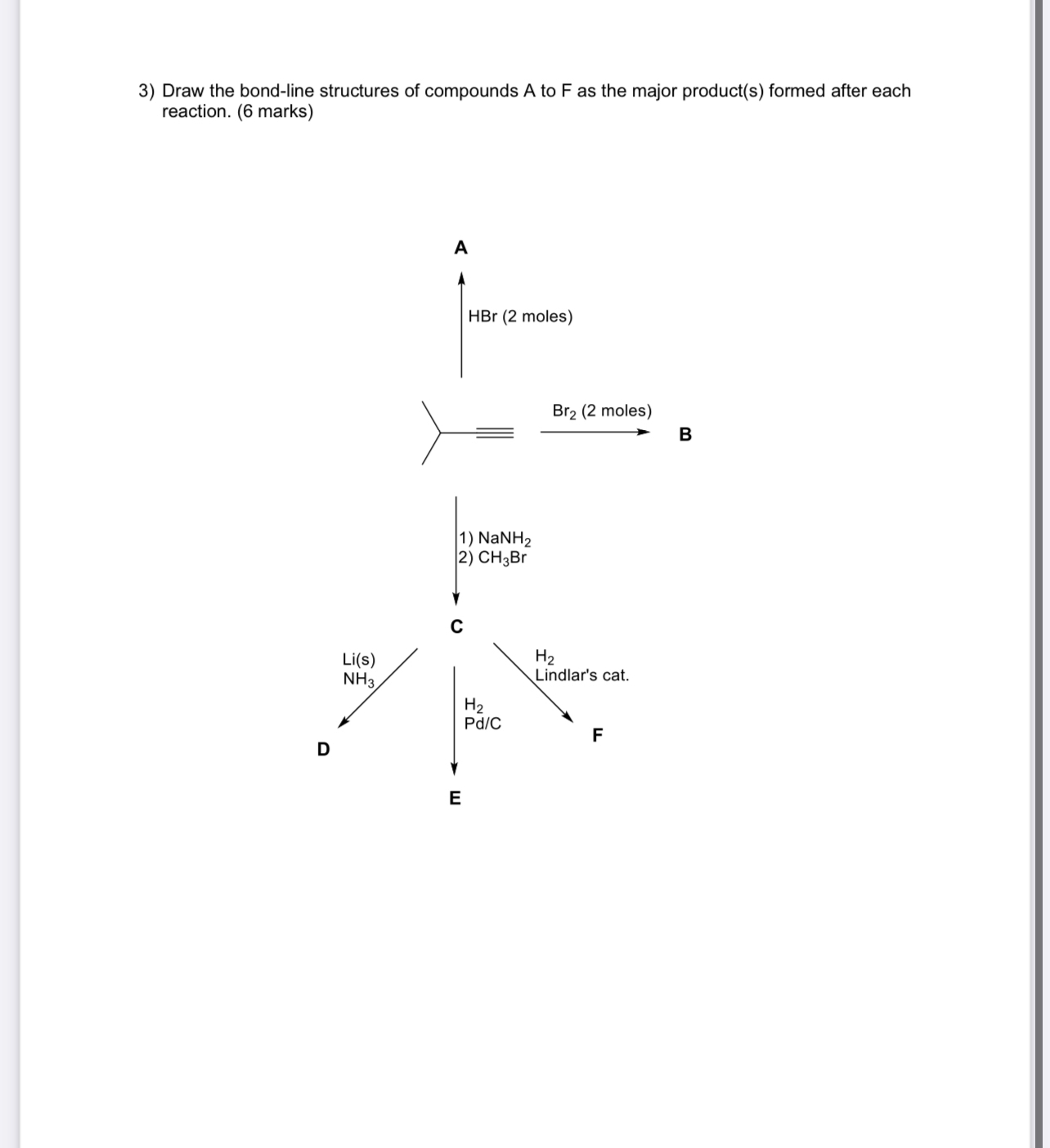 Solved Draw the bond-line structures of compounds A ﻿to F | Chegg.com
