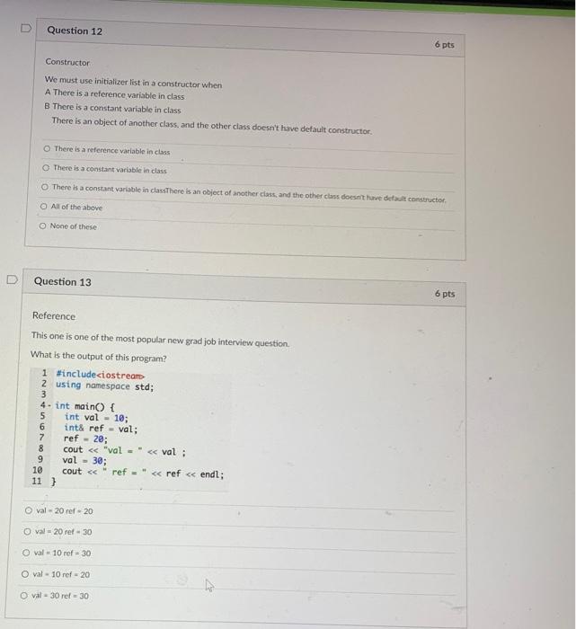 Solved Question 3 6 pts Exception 1 #include | Chegg.com