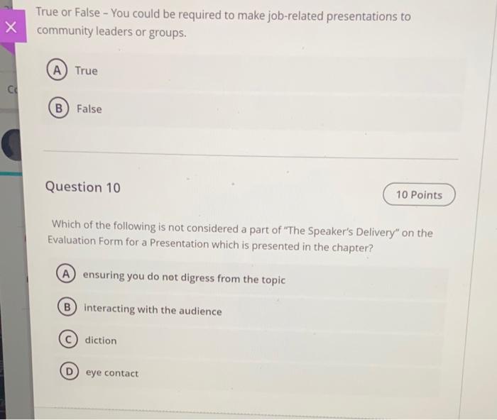 Solved True or False presentation It is perfectly okay to | Chegg.com