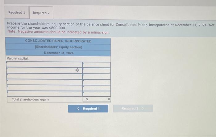 Solved The balance sheet of consolidated paper Inc. included | Chegg.com