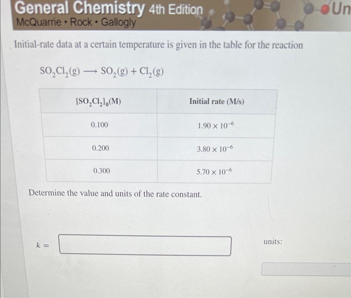 Solved Initial Rate Data At A Certain Temperature Is Given