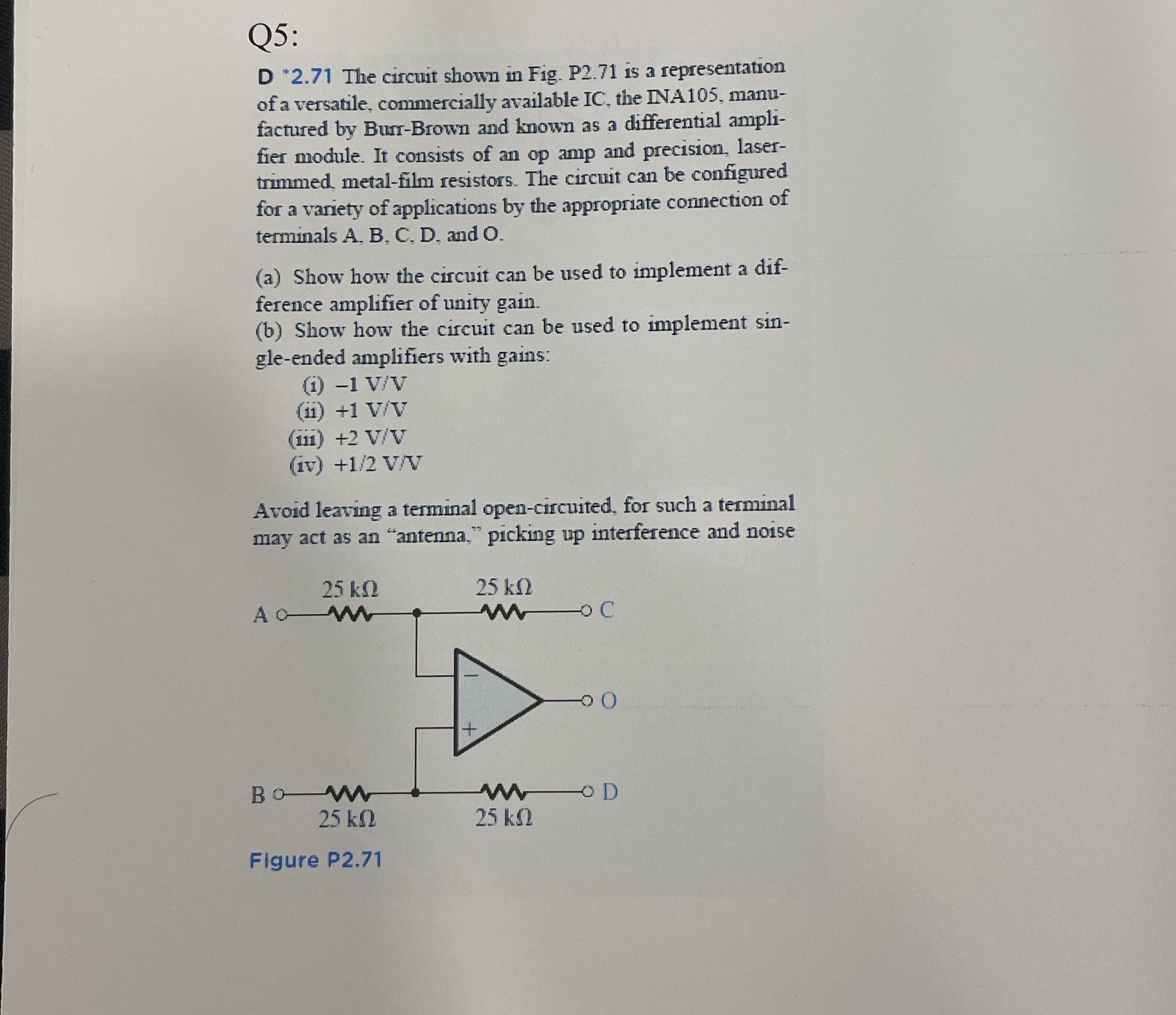 Solved Q5:D * 2.71 ﻿The circuit shown in Fig. P2.71 ﻿is a | Chegg.com