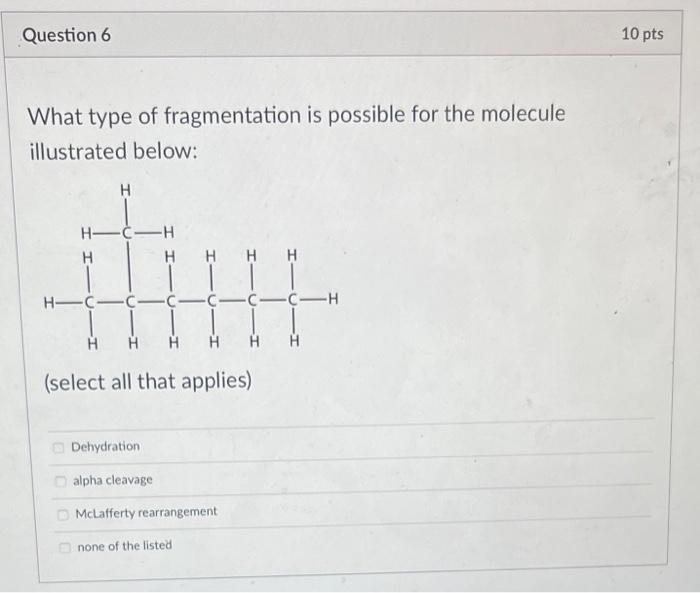 Solved What type of fragmentation is possible for the | Chegg.com